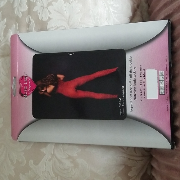 Music Legs | Intimates & Sleepwear | Music Legs Red And Black Leopard ...